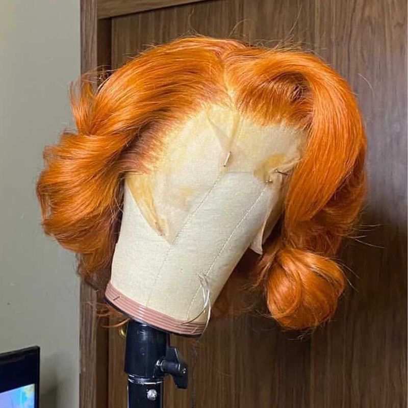 lovebeautywig | Burnt Ginger Orange Pixie Cut Wig Human Hair ...