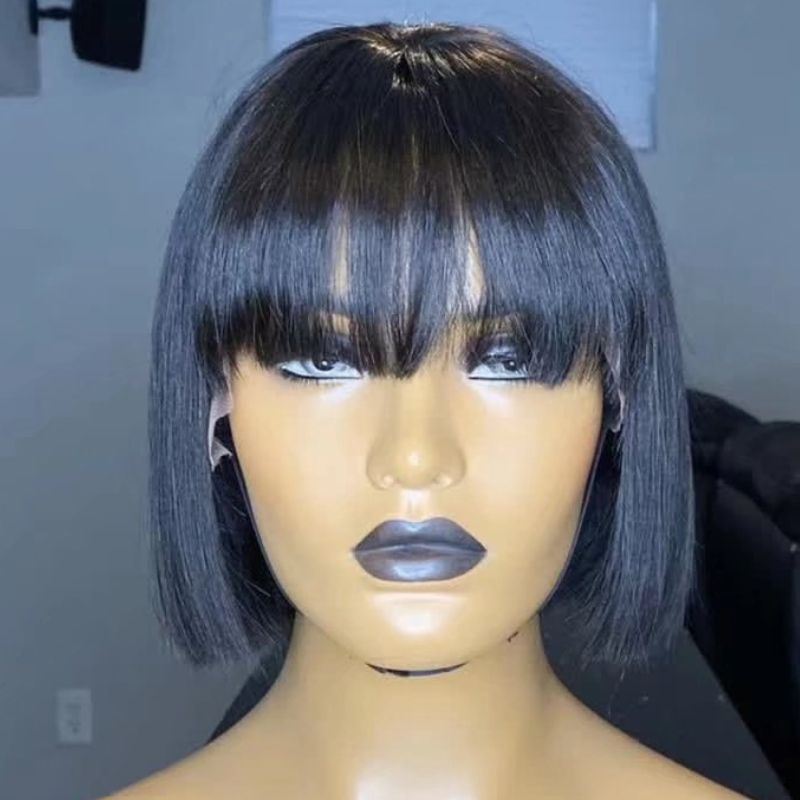 lovebeautywig | Blunt Cut Pixie BoB With Bangs Human Hair – LoveBeautyWig