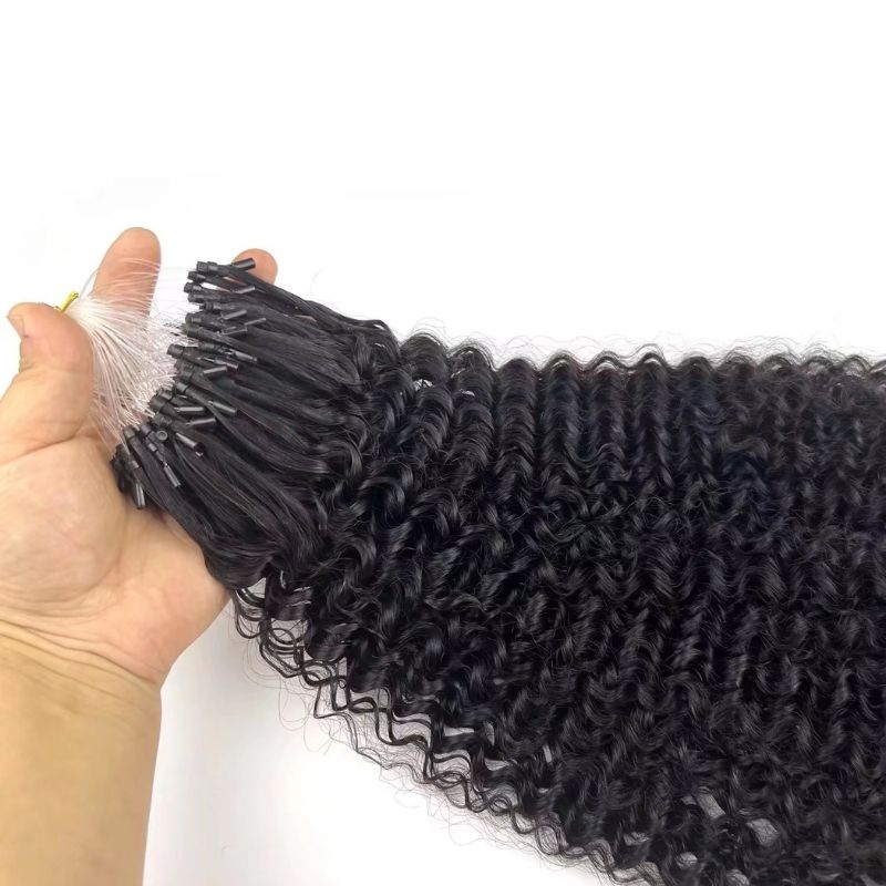 lovebeautywig | Jerry Curly Micro Link Hair Extensions Human Hair ...